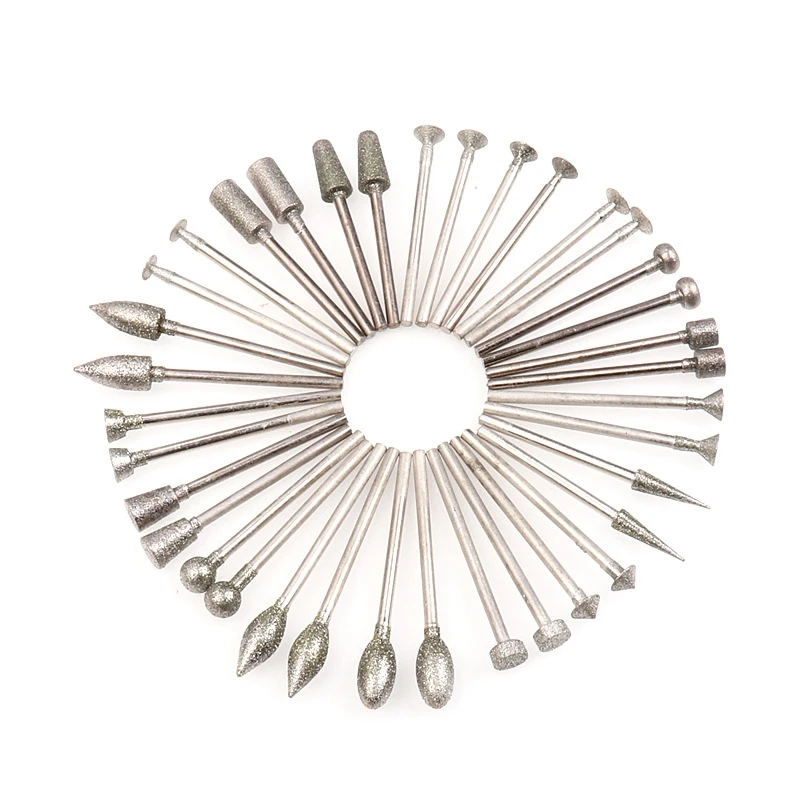 36Pcs 2.35mm Shank Grinding Bits for Dremel Tools Polishing Emery ...