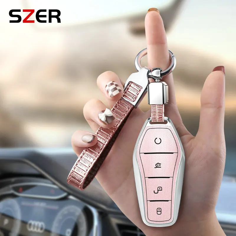 Fashion-New-ABS-Car-Key-Case-Protect-Cover-4-Button-For-BYD-Qin-Plusdmi ...