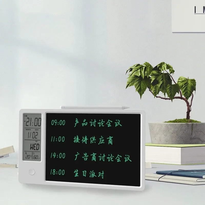 Electronic-Clock-Multi-functional-Desktop-Memo-Writing-Pad-Alarm-Clock ...