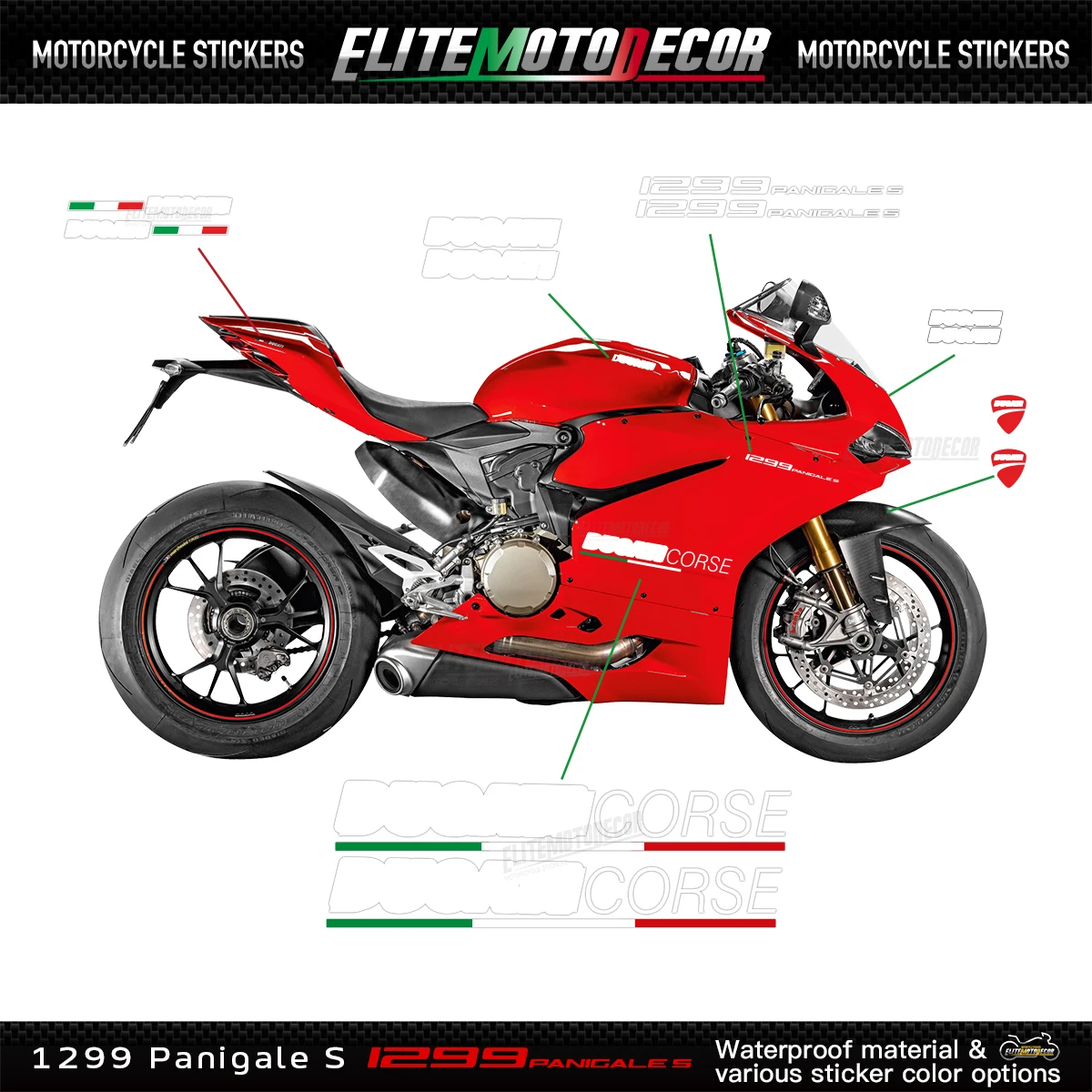 Para Ducati 1299 Panigale S carenado completo pegatina de concha ...