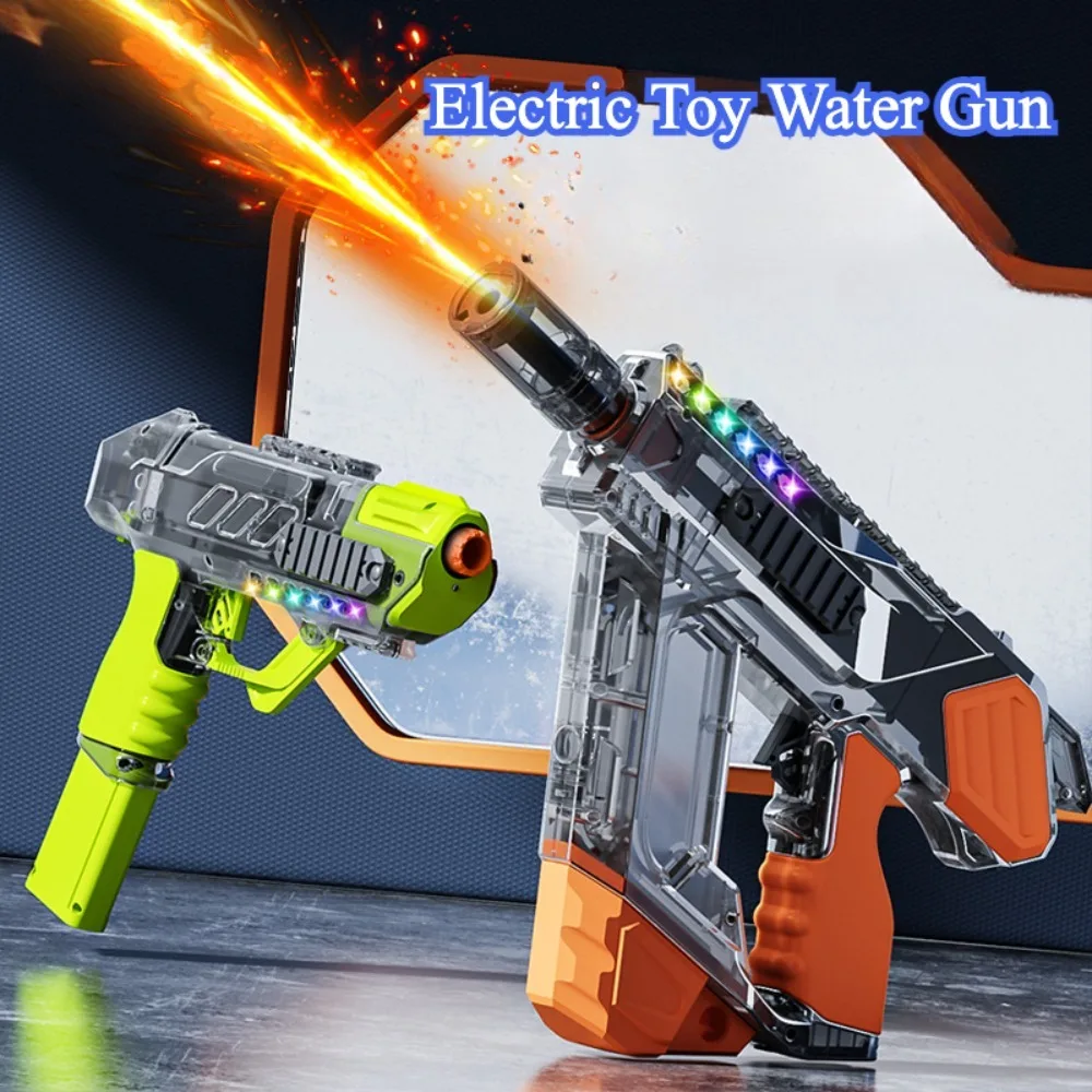 Summer Water Gun Automatic Continuous Electric Water Gun with Lights ...