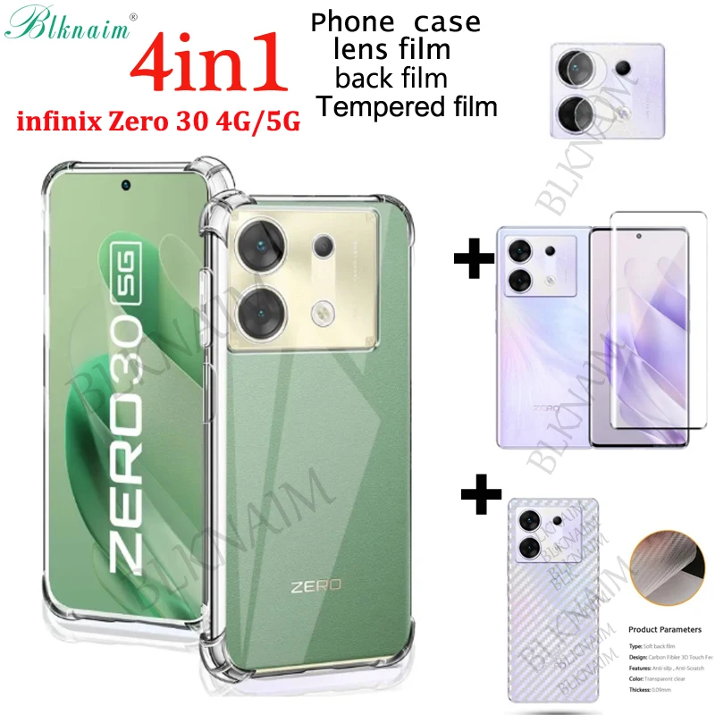 BLKNAIM-4in1-Phone-Case-For-infinix-zero-30-4G-5G-caseTransparent-four ...