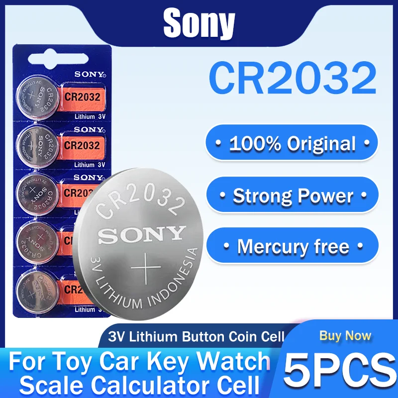 5 Pçs/lote Sony Cr2032 Cr 2032 Dl2032 Ecr2032 3v Bateria De Lítio Para ...