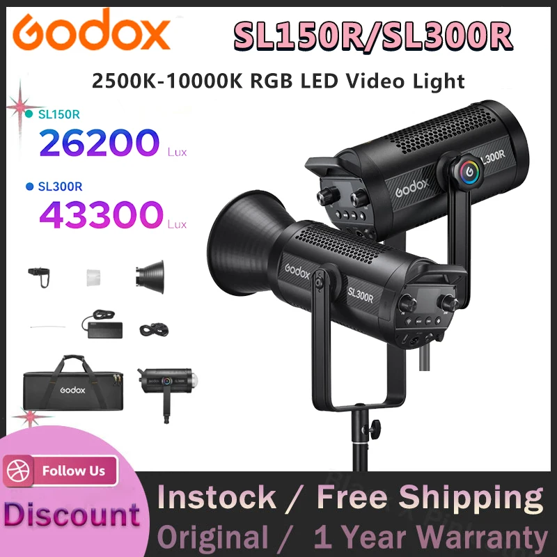 Godox-SL300R-SL150R-RGB-LED-Video-Light-2500K-10000K-CRI-95-TLCI-96 ...