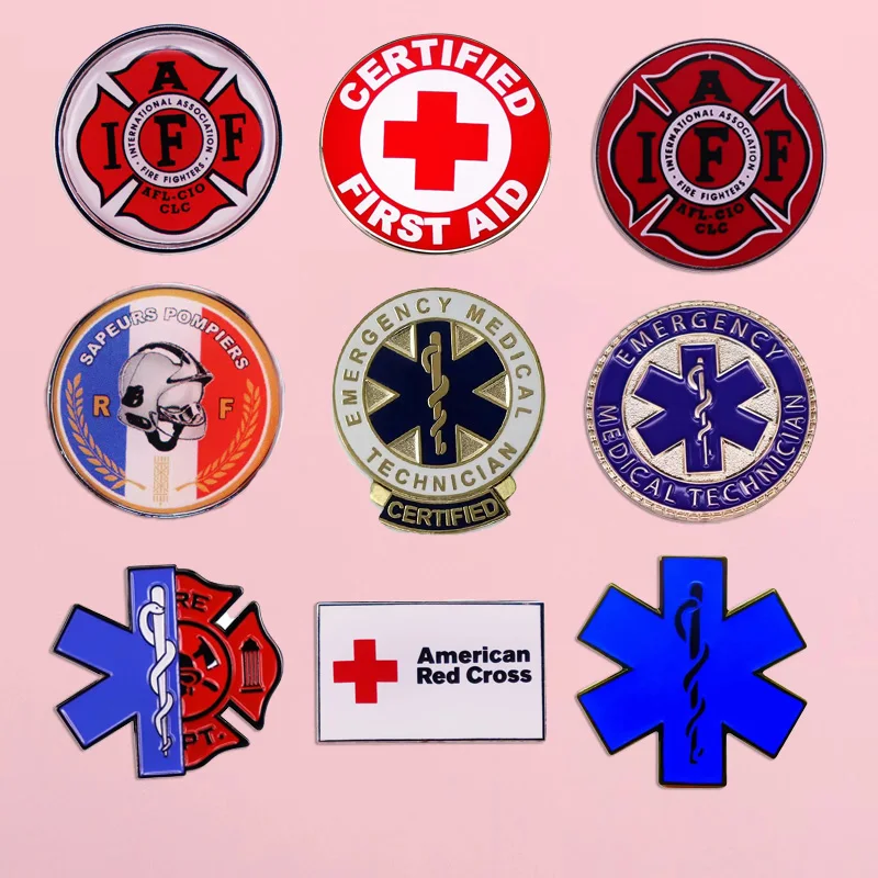 First Responder Firefighter EMT Enamel Pin Blue Star of Life Brooch ...