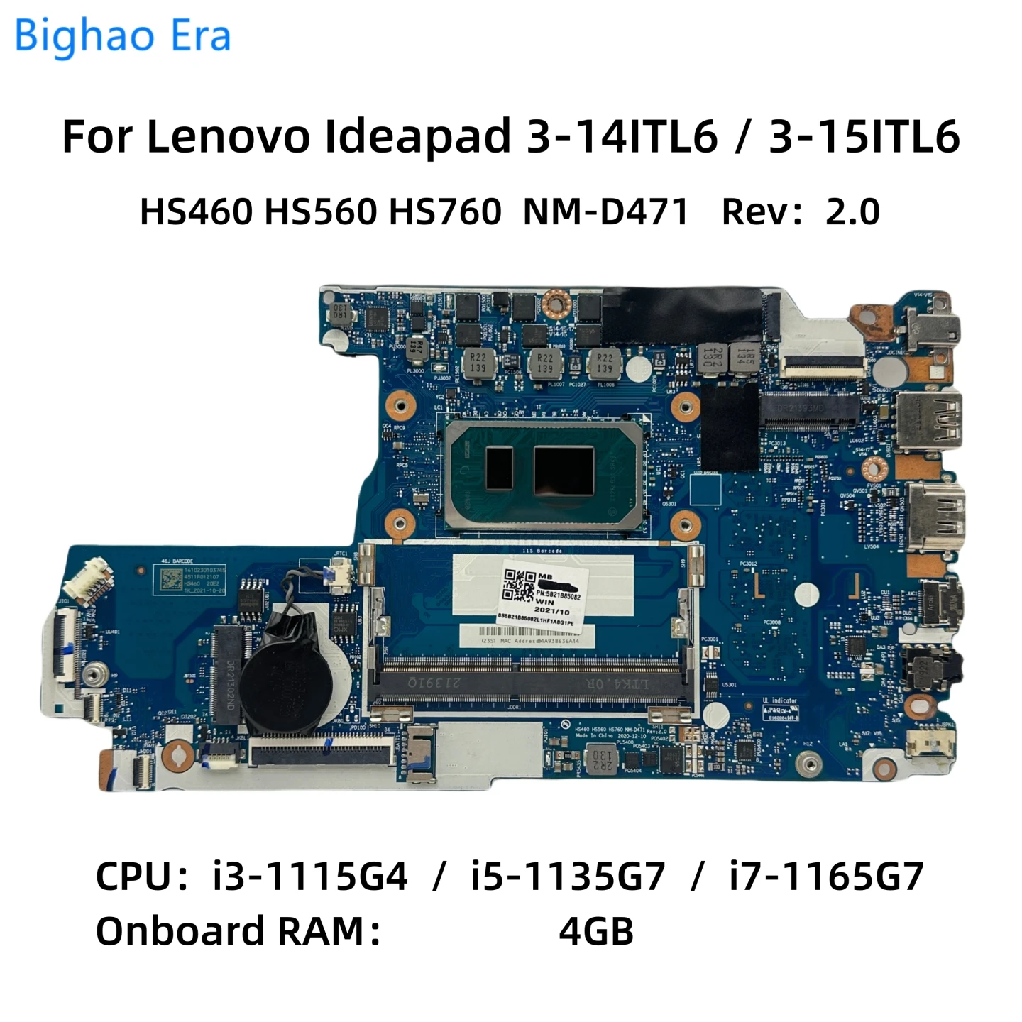 NM-D471-For-Lenovo-Ideapad-3-14ITL6-3-15ITL6-Laptop-Motherboard-With-i3 ...