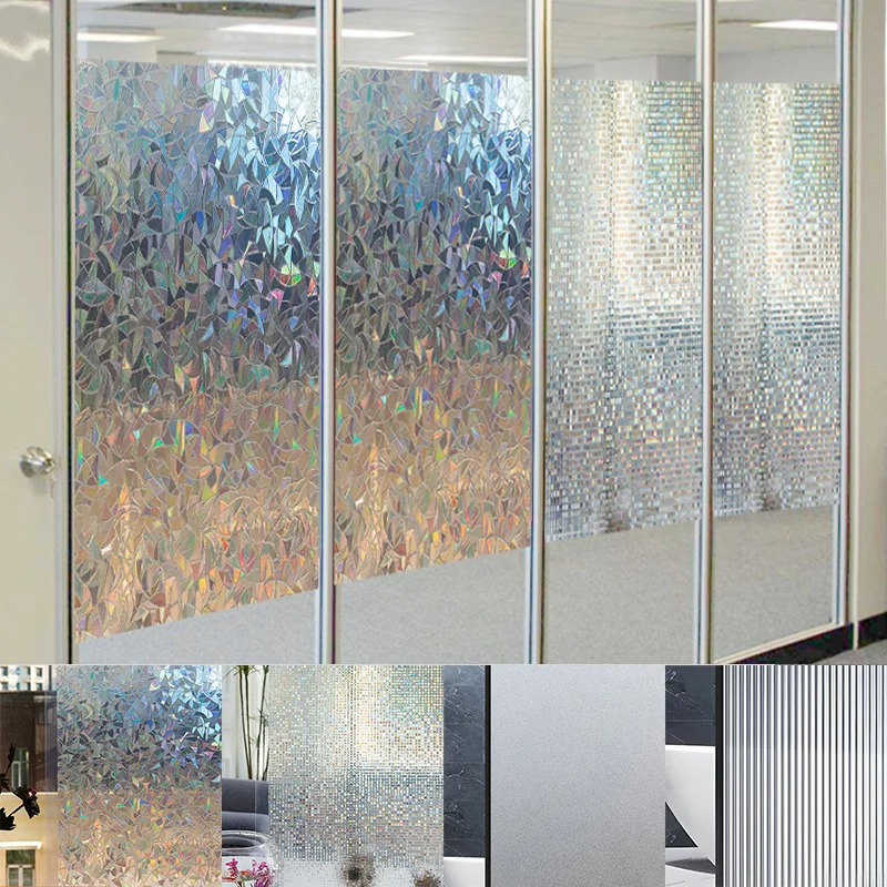 Static-Privacy-Window-Film-Clings-3D-Matte-Frosting-Vinyl-Glass-Rainbow ...