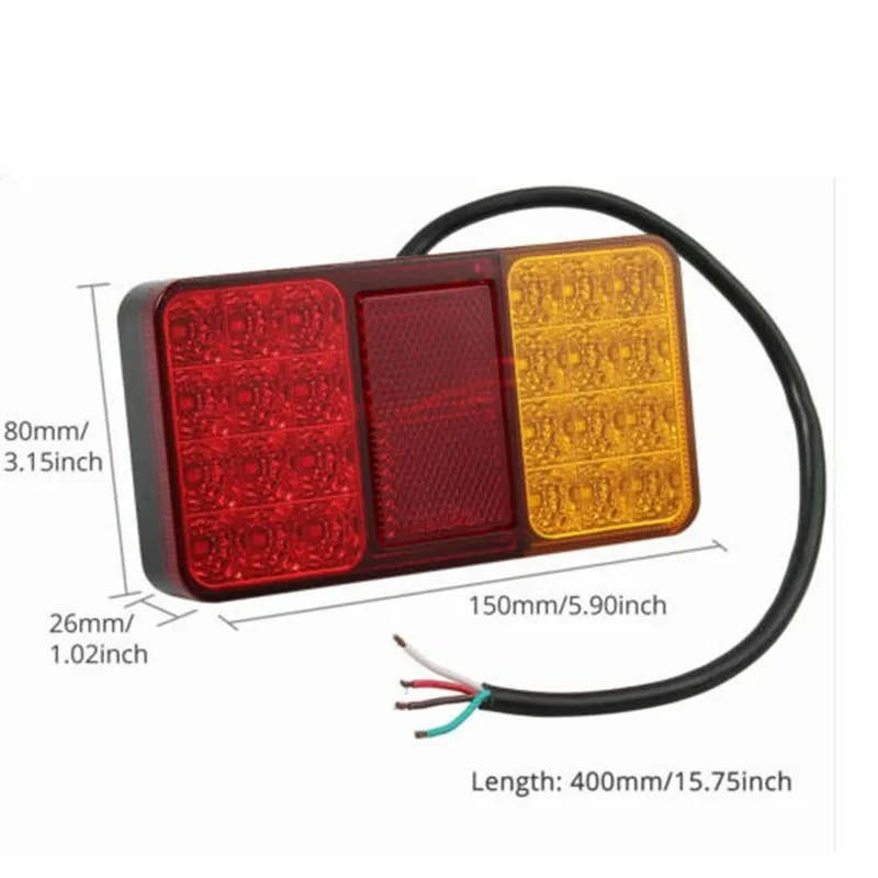 12-24V-24LED-Car-Rear-Tail-Light-Brake-Stop-Indicator-Lamp-Amber-Red ...