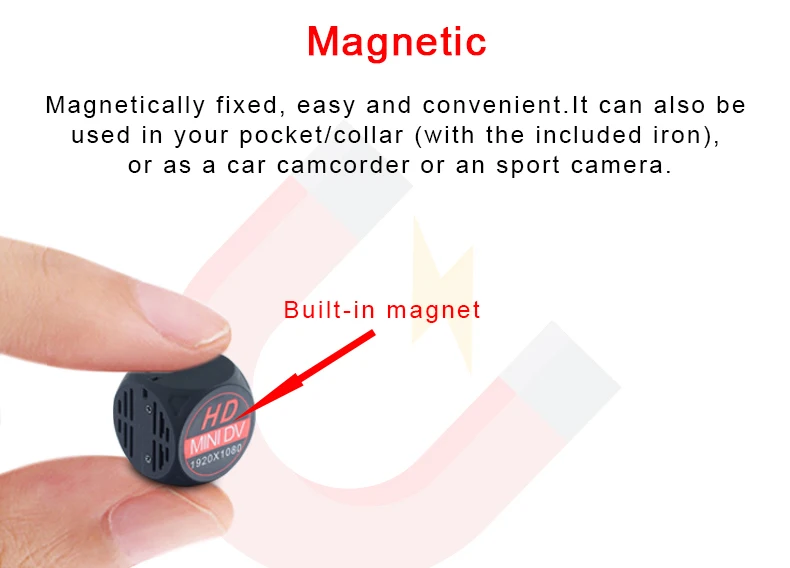 1080P HD Portable Very Small Camera Infrared Night Vision Motion Detect ...