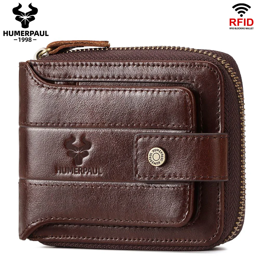 HUMERPAUL-Genuine-Leather-Men-s-Wallet-RFID-Male-Credit-Card-Holder ...