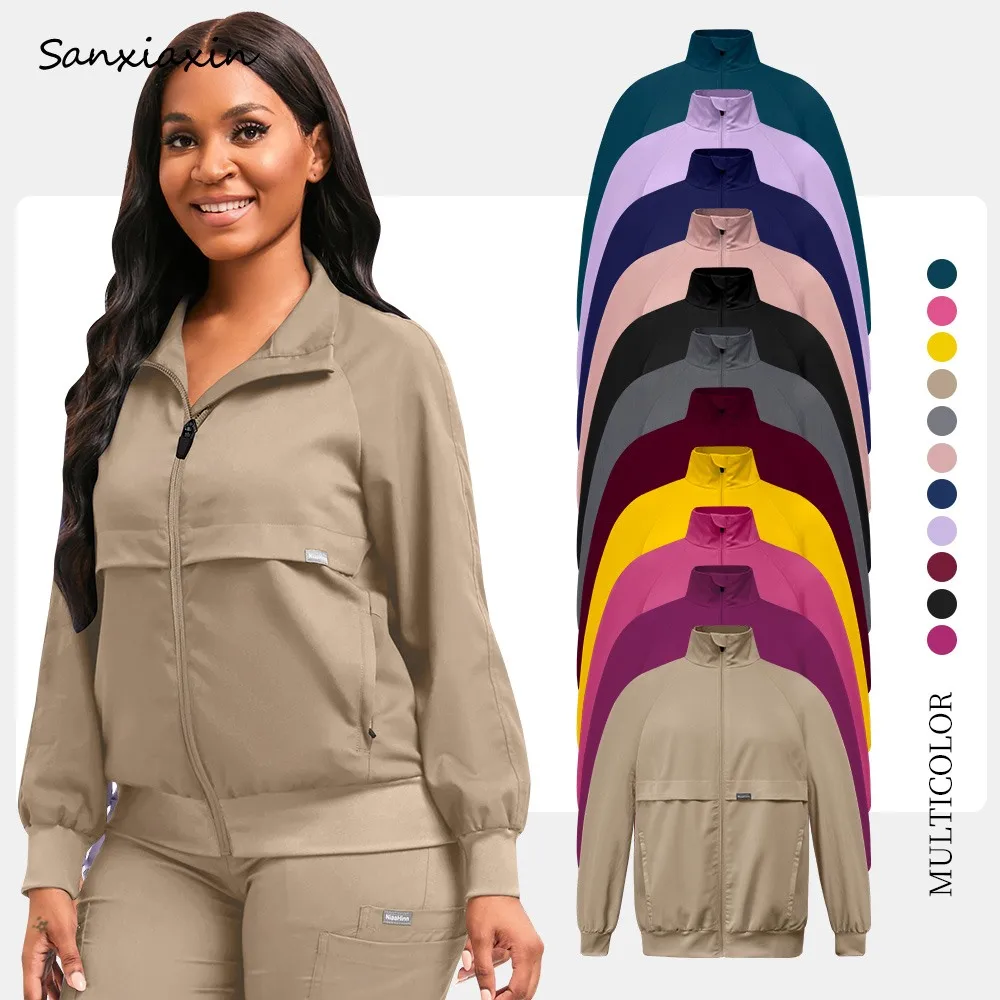 Medical Work Tops Surgical Jacket Multicolor Long Sleeved Laboratory ...