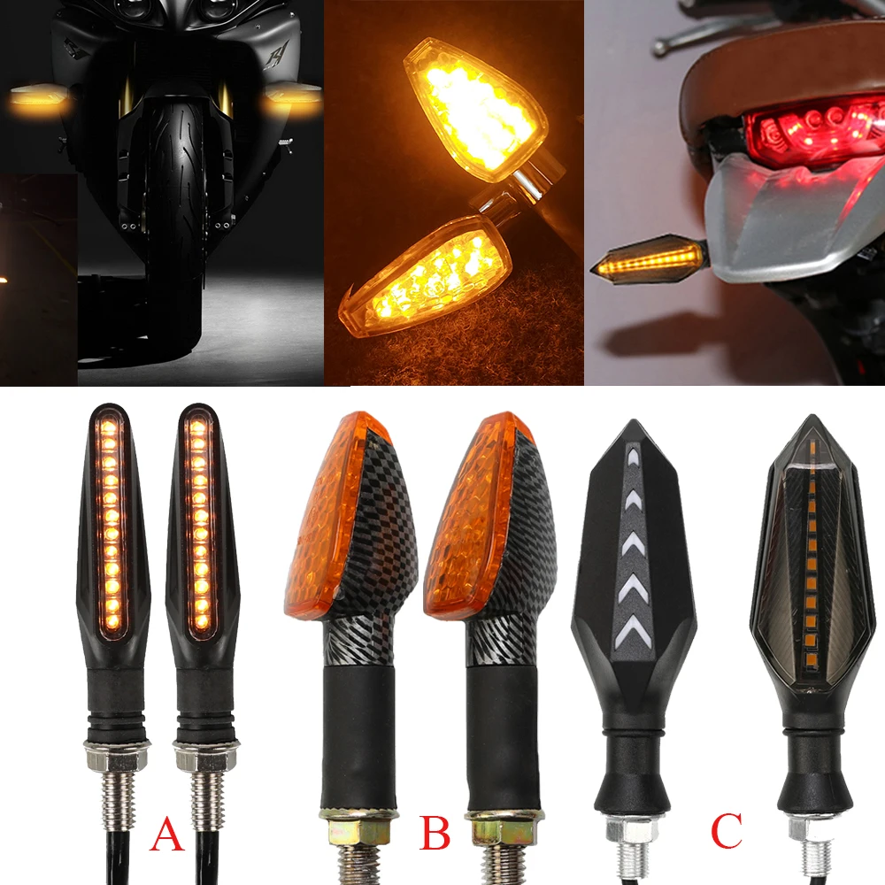 Universal-motorcycle-Flashing-Turn-Signal-Light-12-LED-lights-For-Honda ...