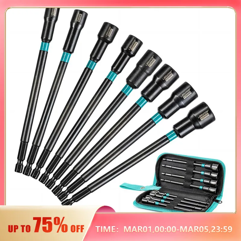 Libraton-8PCS-Magnetic-Nut-Driver-Set-Metric-Long-Nut-Drivers-Impact ...