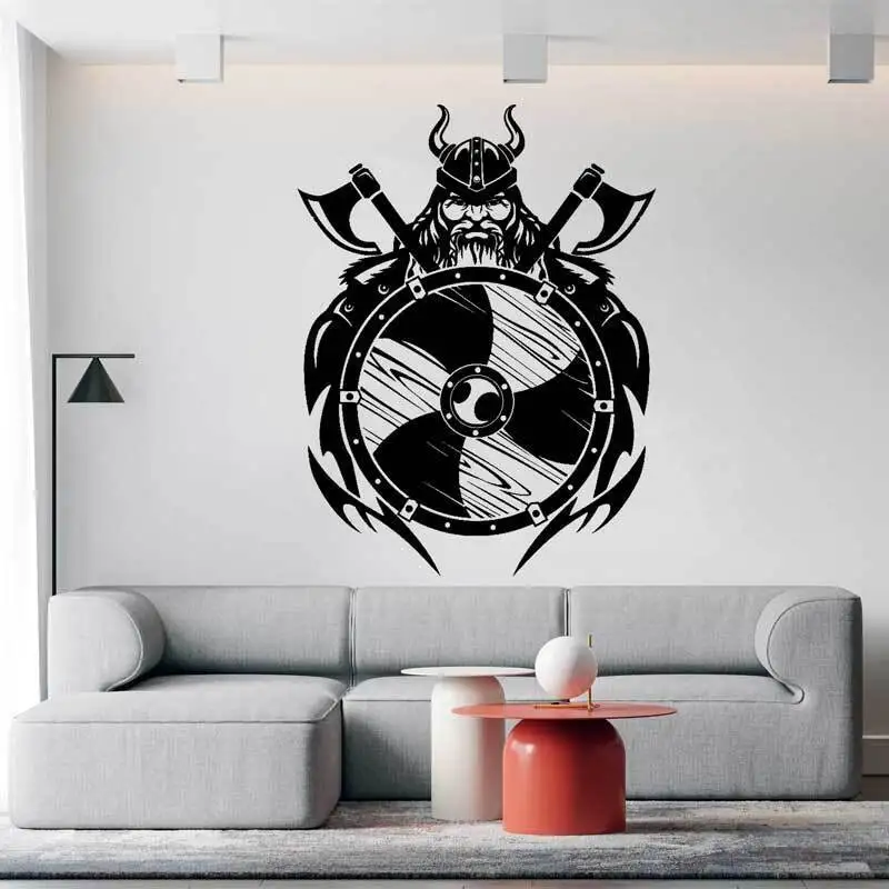 Viking-Culture-Vinyl-Wall-Stickers-Nordic-Warrior-Shield-Tomahawk ...