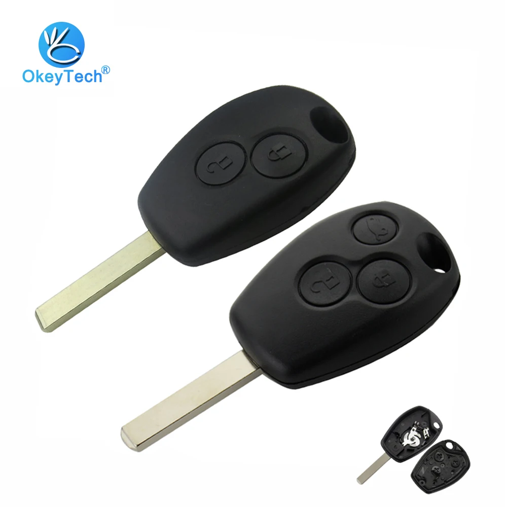 Okeytech 2/3 Button Uncut Blank Blade Replacement Car Key Cover Case ...