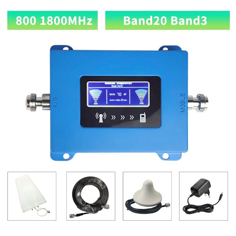 LTE 4G Repeater 800 1800MHz LTE Cellular Signal Amplifier 4G Cellular ...