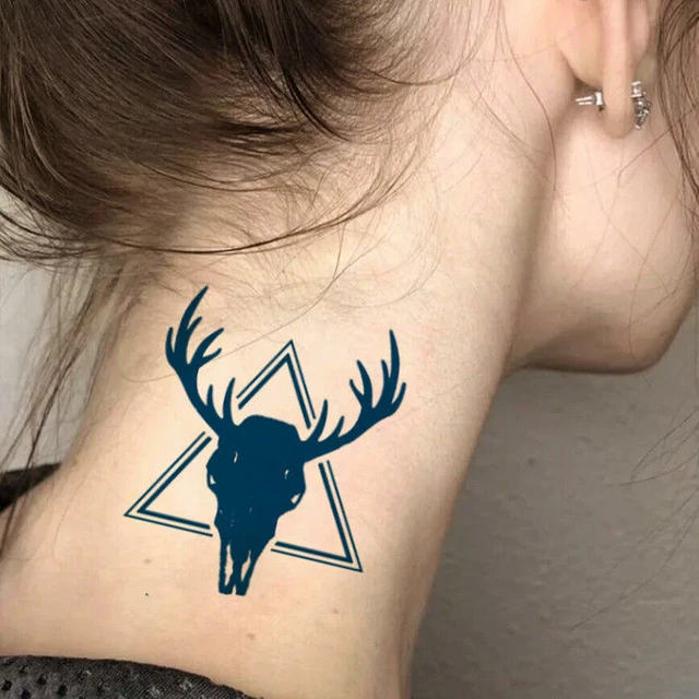 Simple Deer Head Tattoo