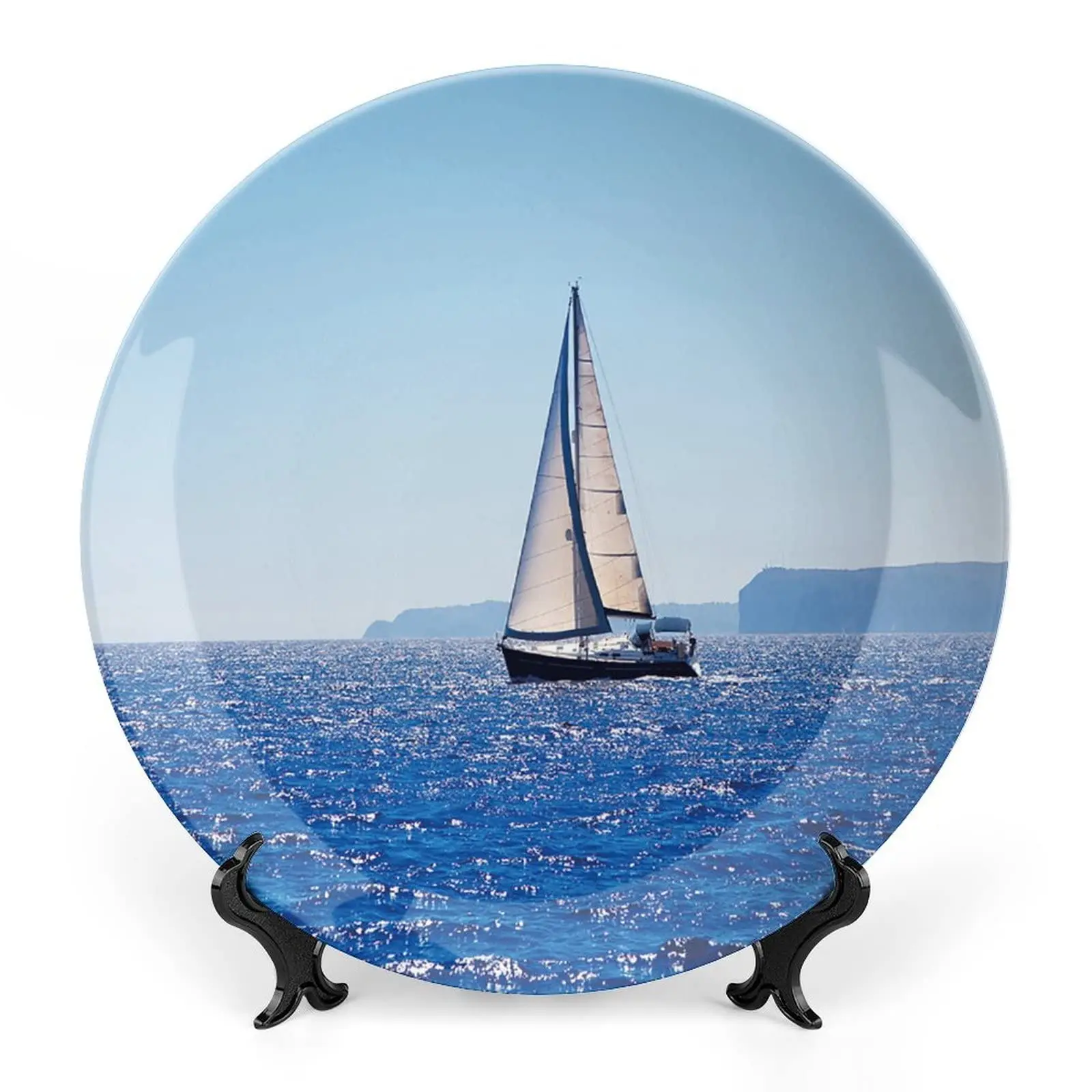Racing-Sailboats-in-Windy-Ceramic-Display-Plate-Nautical-Ceramic ...