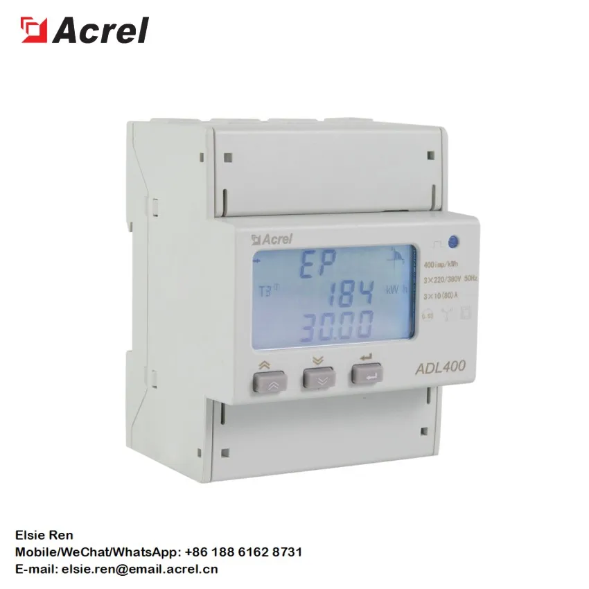 Acrel Medidor de energía trifásico ADL400, Modbus kwh/RS485, para Red ...