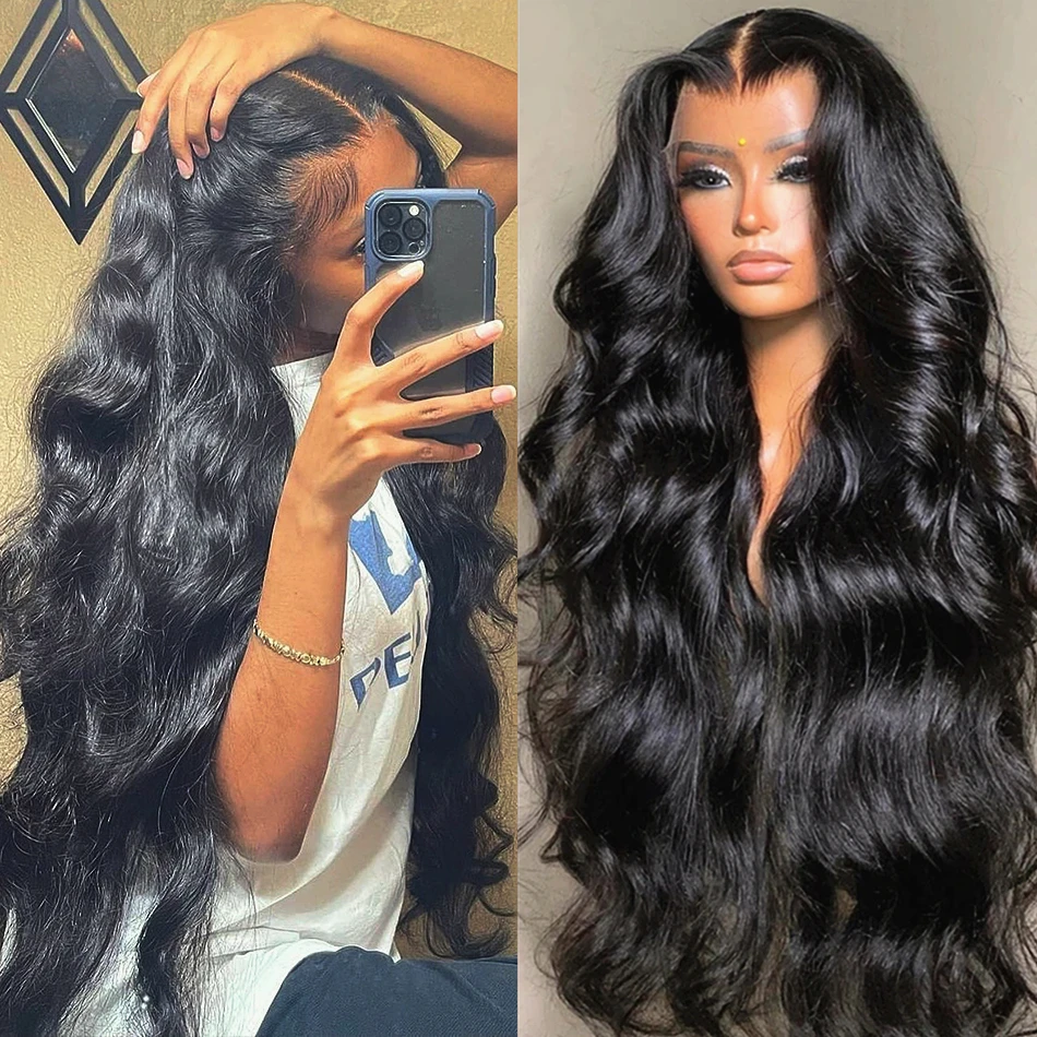 40 Polegada 13x4 13x6 HD Body Wave Lace Front Wig Pré Arrastado Loose ...