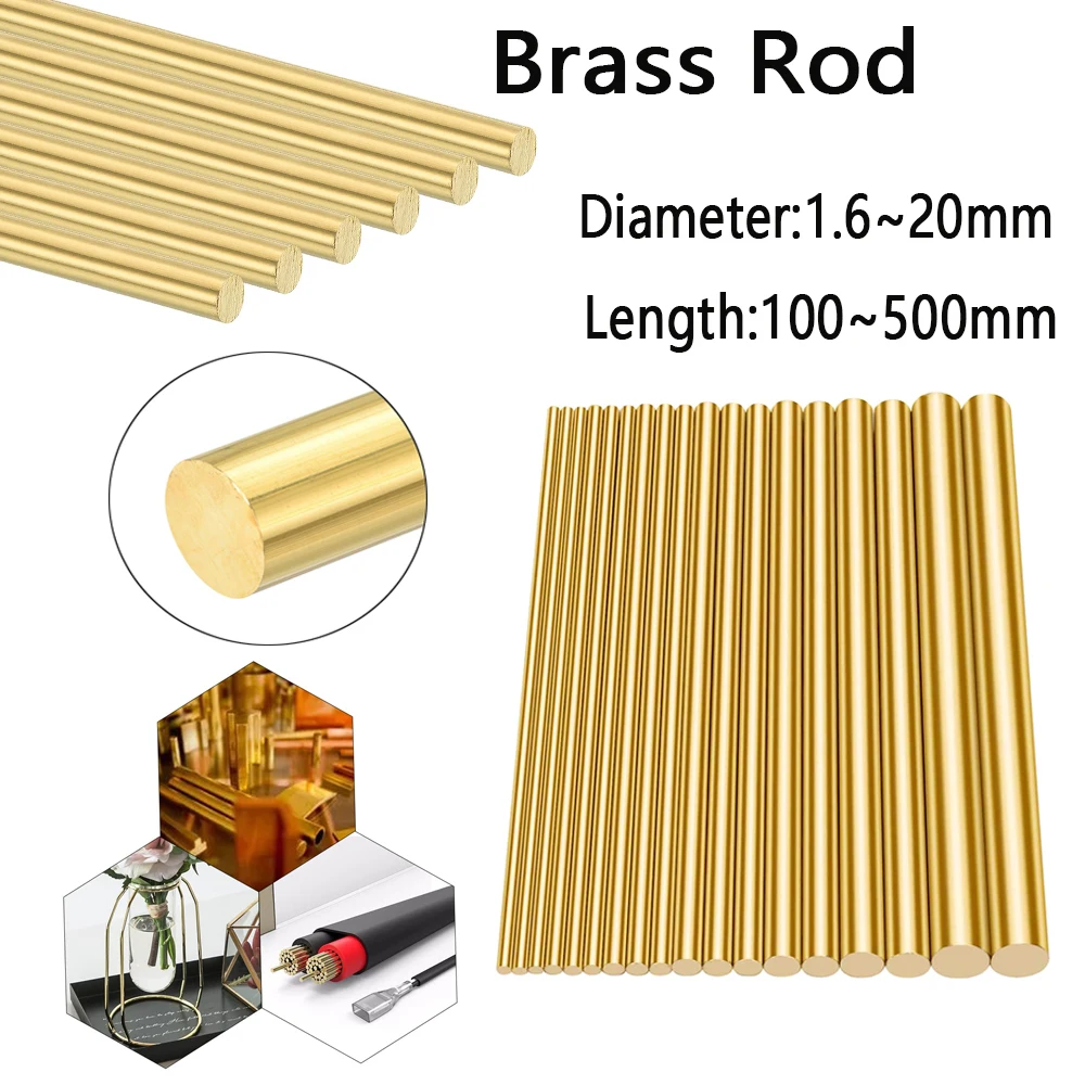 Diameter 1.6-20mm Hardware Brass Round Bar Rod For DIY Knife Handle ...