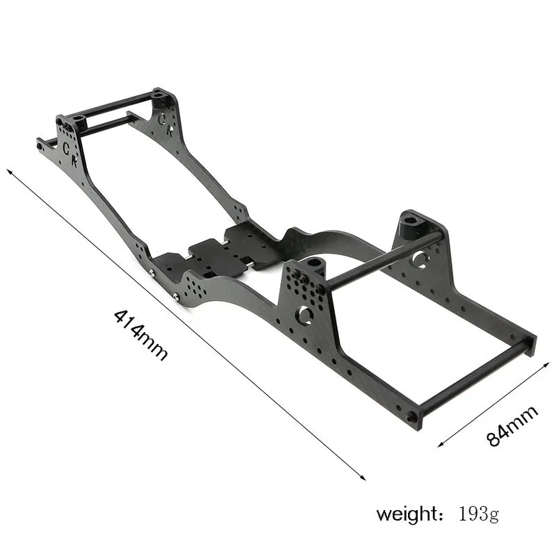 LCG Carbon Fiber Chassis Kit Frame Rail Skid Plate Body Post for Axial SCX10 I II III Capra 1/10 ...