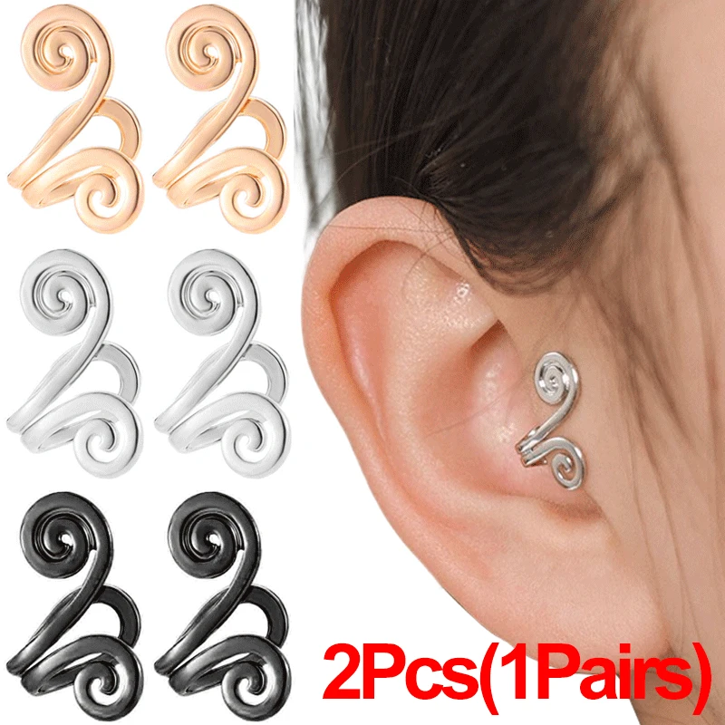 1-2pcs-Swirl-Snail-Nose-Clip-Tragus-Clip-Ear-Cuff-Earrings-Women-Fake ...