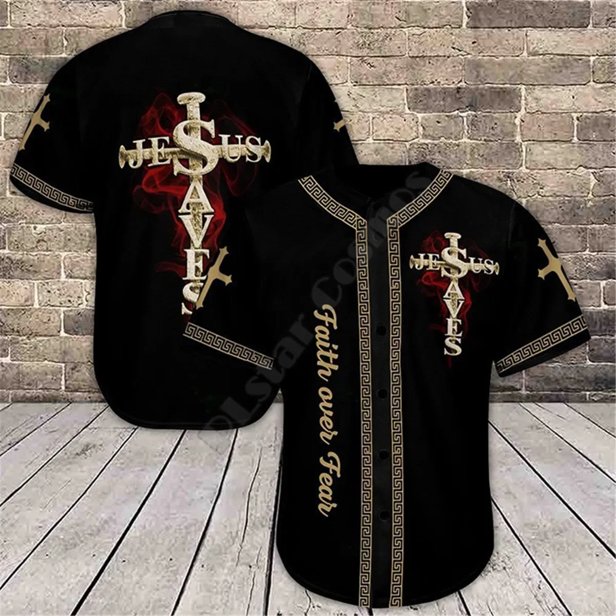 Jesus Faith Over Fear Baseball Jersey Shirt Baseball Shirt 3D All Over ...