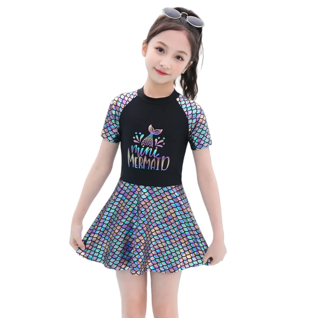 Children-s-Swimsuit-Short-Sleeved-2PS-Princess-Skirt-Hot-Spring-With ...