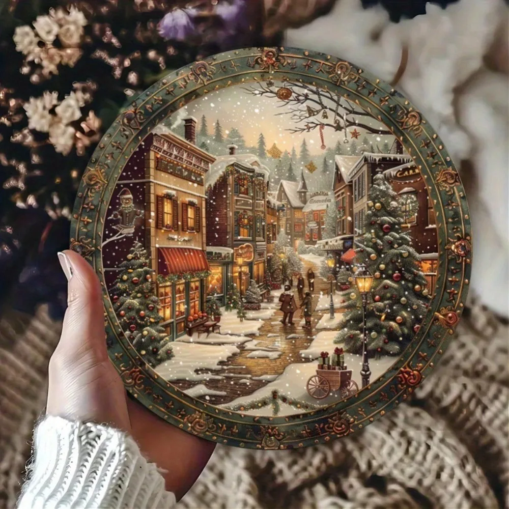 Vintage Christmas Snow Night Aluminum Sign - Enchanted Holiday ...