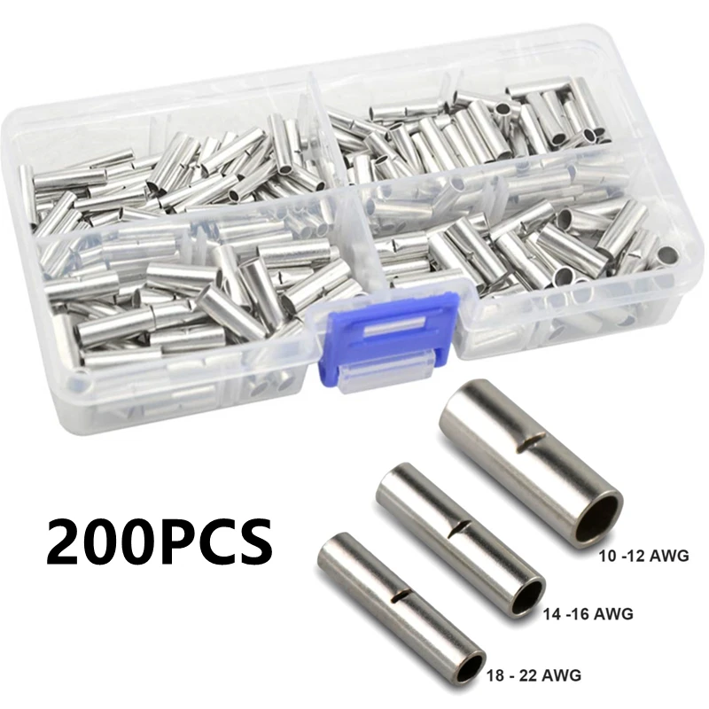 200PCS-Non-Insulated-Wire-Connector-Ferrules-Electrical-Cable-Terminal ...