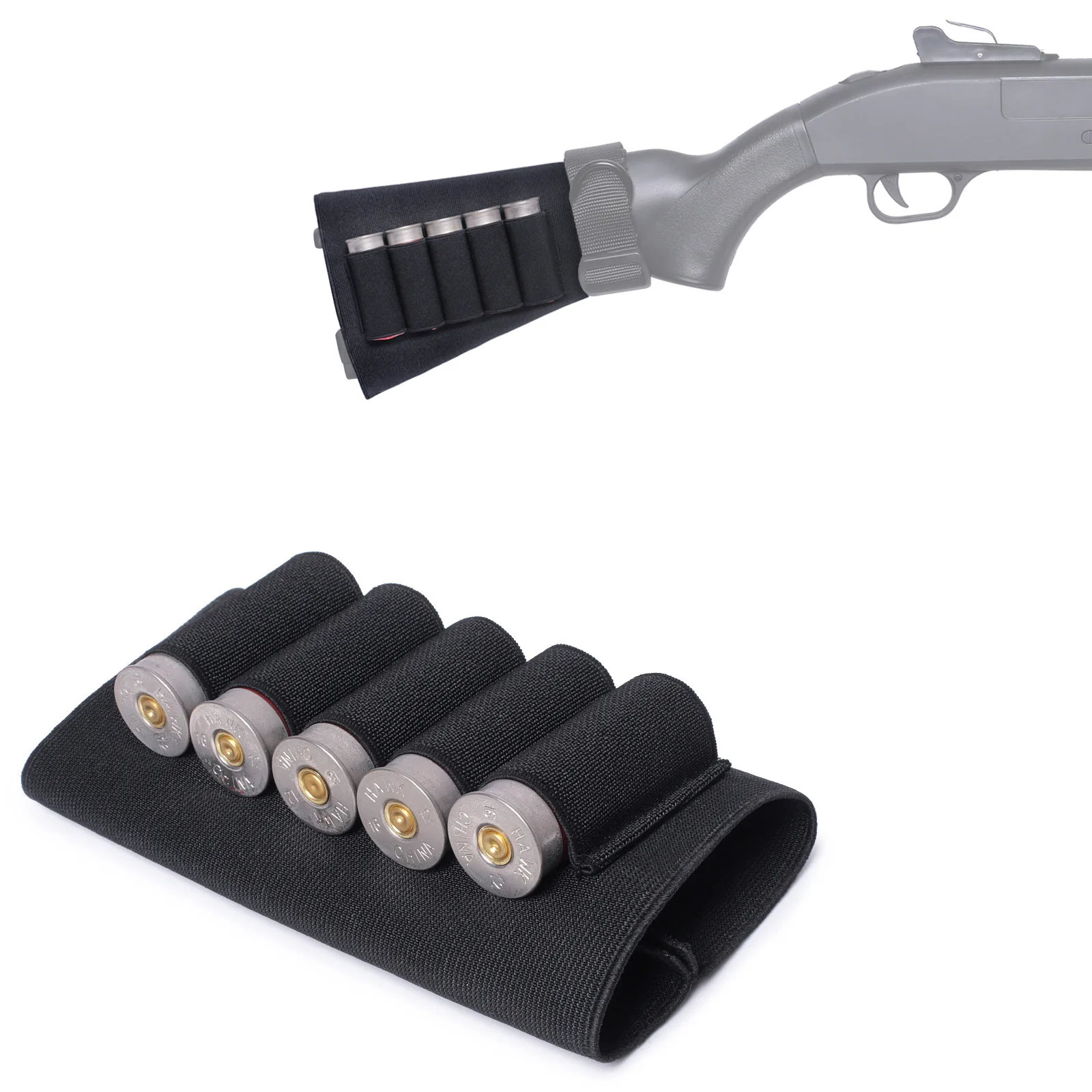 Shotgun-Buttstock-Bolsa-de-Muni-o-Rifle-Shell-Holder-Bala-Cartucho ...
