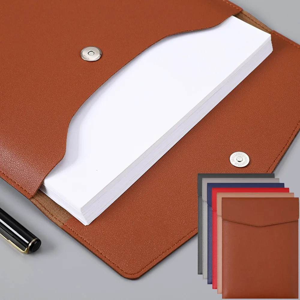 A4-Simple-Big-Capacity-File-Folder-Document-Bag-Leather-File-Briefcase ...