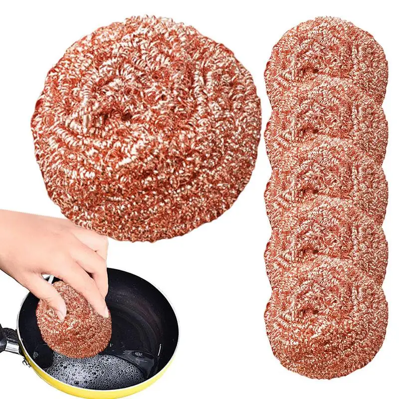 Copper-Pad-Dish-Scrubbers-Copper-Heavy-Duty-Scrubbing-Brush-Cleaning ...