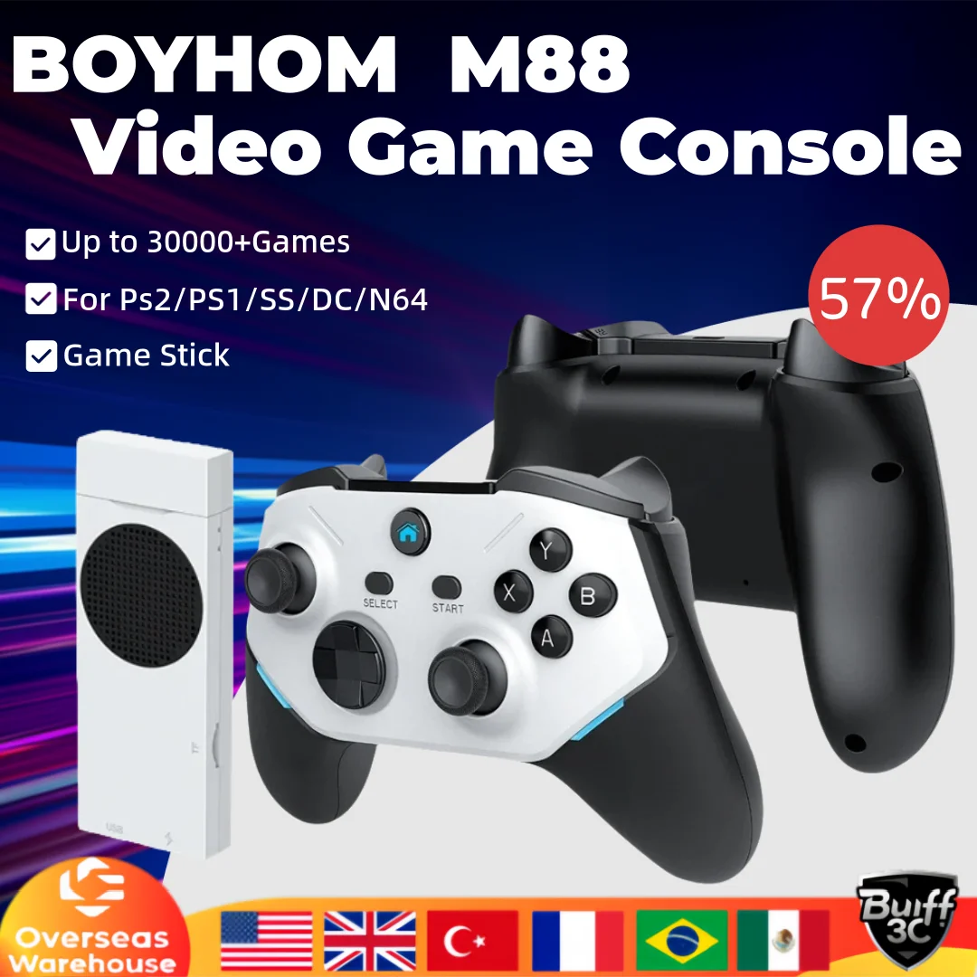 Boyhom m88 4k console ARMMali-G52GPU jogo vara retro videogame sem fio ...