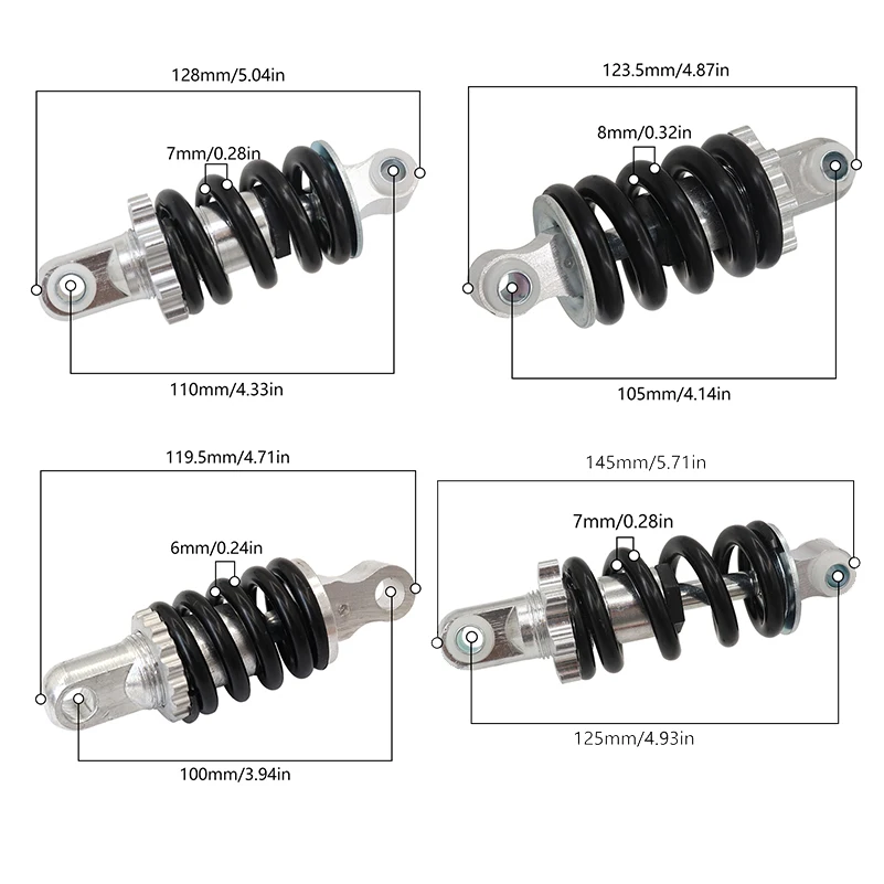 100mm 105mm 125mm 1500LB shock absorber for motorcycle ATV scooter rear ...
