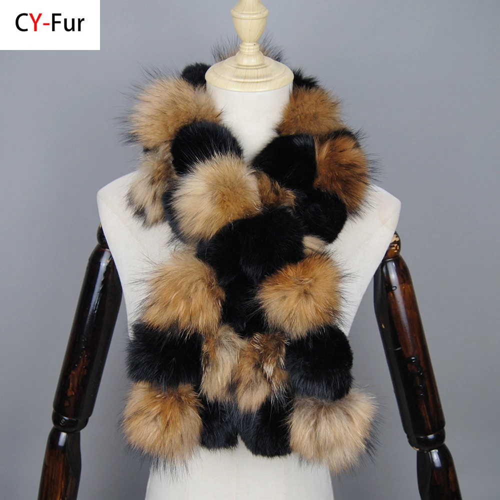 Luxury-Brand-Women-Winter-Natural-Real-Raccoon-Fur-Scarf-Fashion-Lady ...