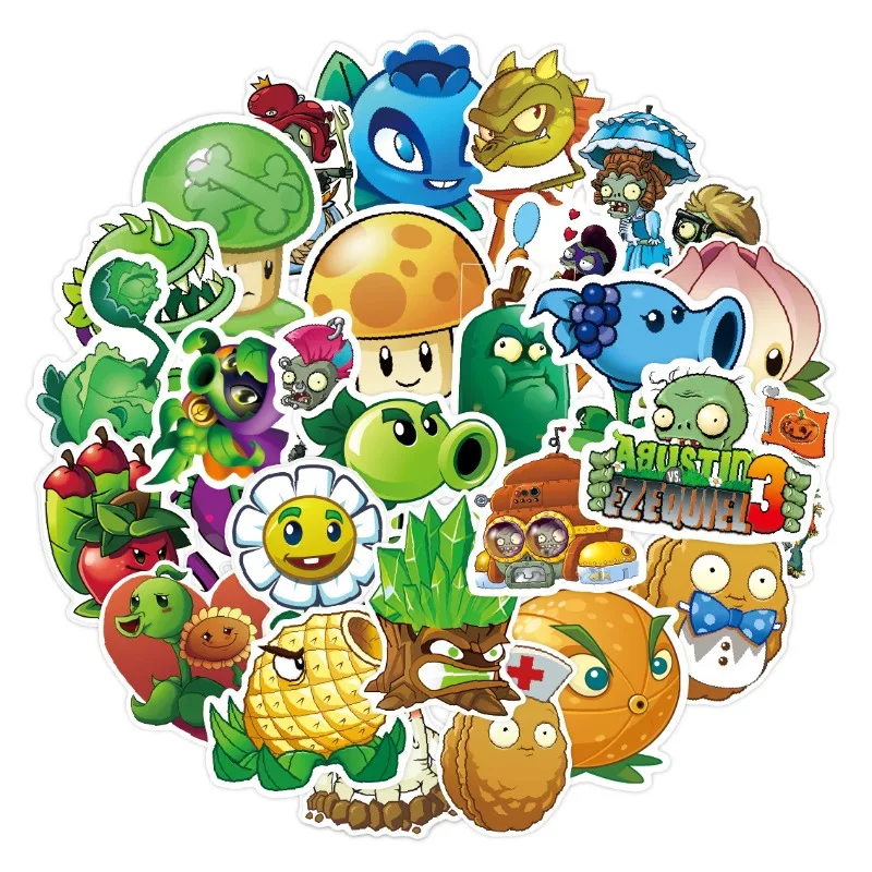 50pcs-Plants-Vs-Zombies-Game-Stickers-Suitcase-Water-Cup-Stationery ...