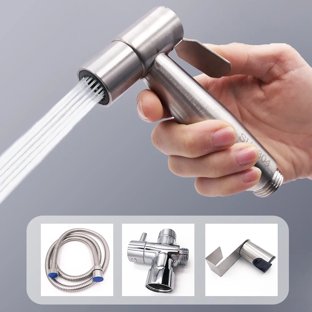 Stainless-Steel-Toilet-Hand-Held-Bidet-Faucet-Sprayer-Bidet-Set-Sprayer ...