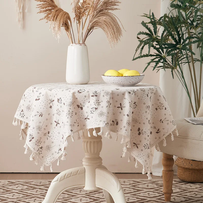 New Small Floral Tablecloth Cotton Linen Small Fresh Dust-proof and ...