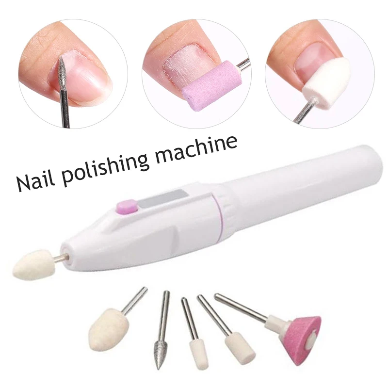 Professional Mini Electric Nail Drill Kit 5 in 1 Electric Nail Polisher ...