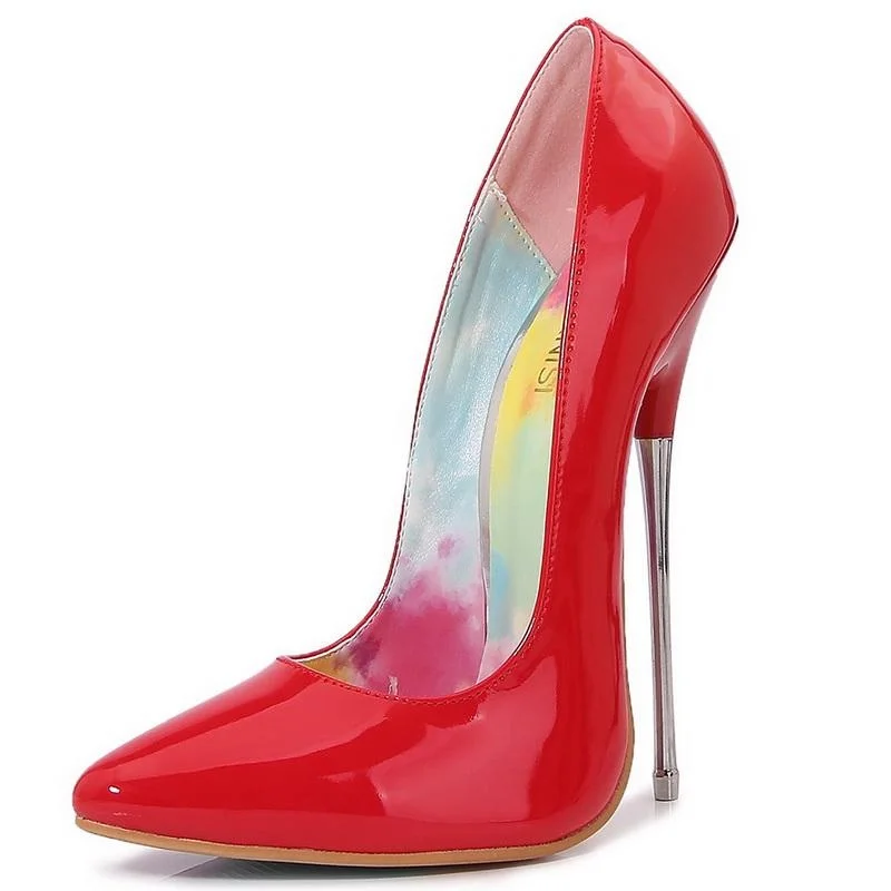 16cm Heels Women Pumps Patent Leather Metal High Heel Shoes for Host ...