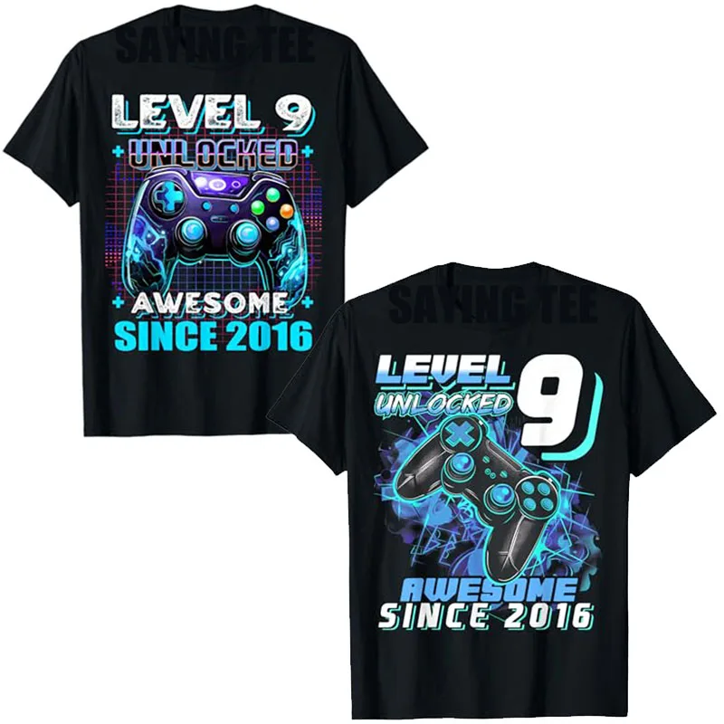 9th Birthday Boy Level 9 Gamer Nine Year Video Game Party T-Shirt ...
