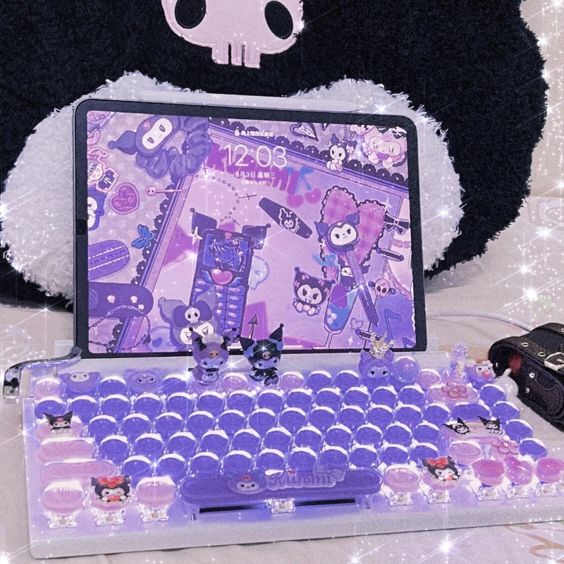 Cartoon Stellalou Kulomi Bluetooth typewriter keyboard Retro dot 83 ...