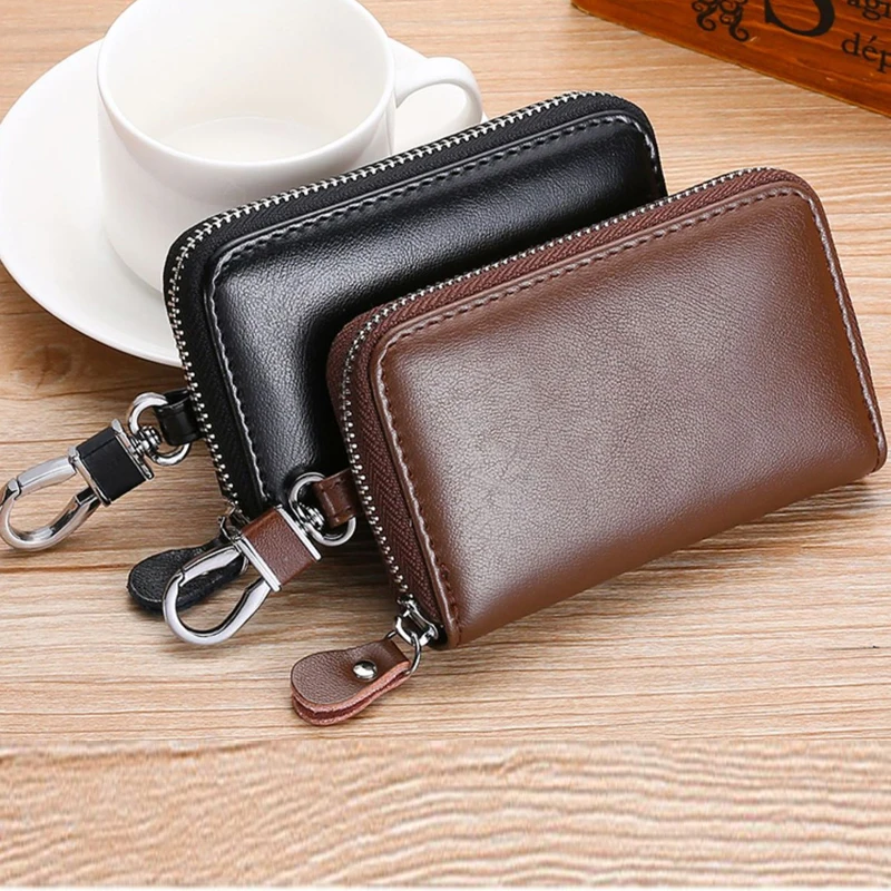 Genuine Leather Keychain for Men Women - Key Holder Organizer, Car Key ...