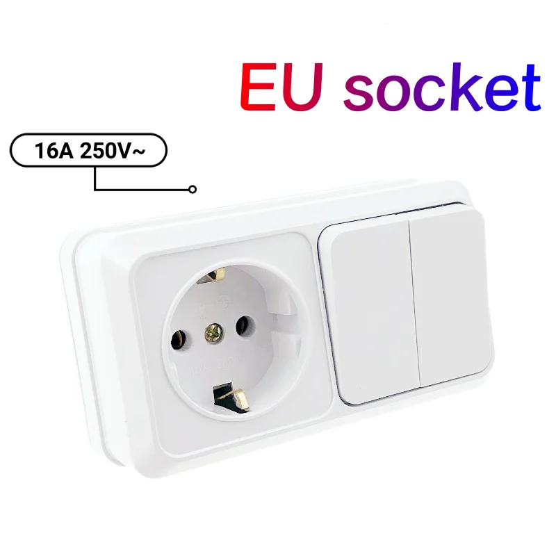 European-standard-socket-two-open-without-light-ground-socket-surface ...