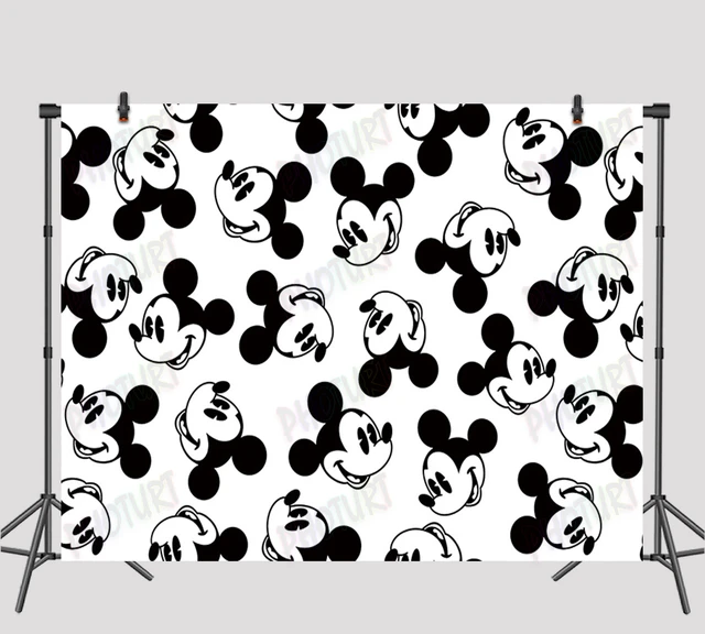 Black And White Mickey Mouse Head