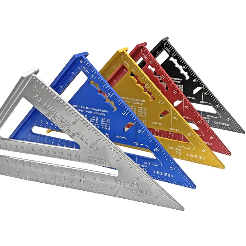 Triangle-Ruler-7Inch-Measurement-Tool-Aluminium-Alloy-Carpenter-Set ...