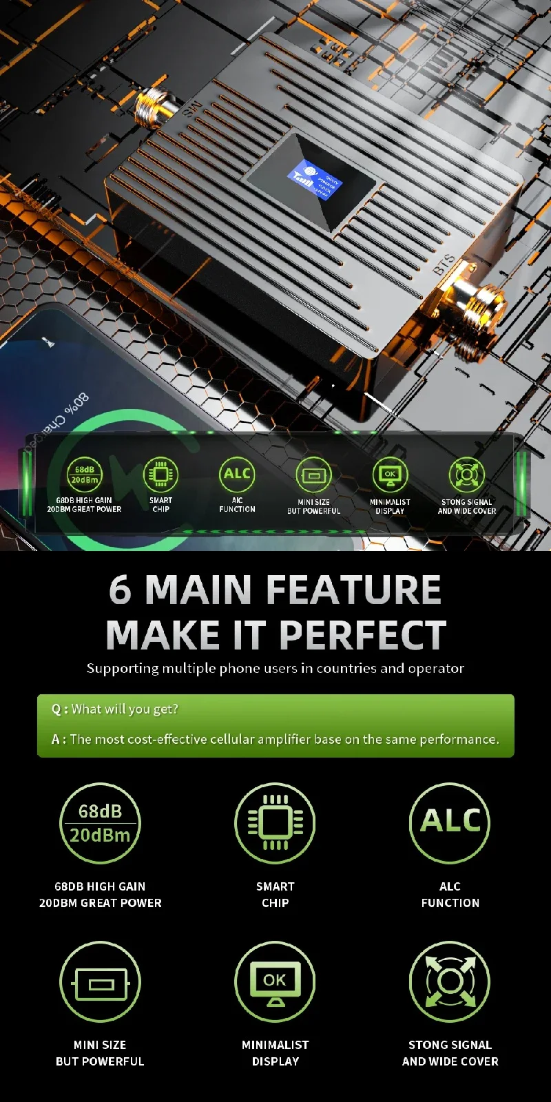 Бразилия B28 B8 B8 B7 B5 B3 B1 700 800 900 1800 2100 2600 Повторитель 3G 4G Усилитель сотового ...