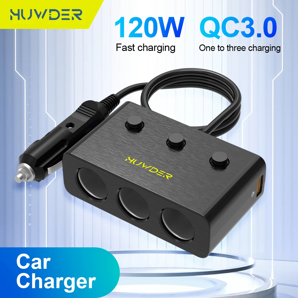 Car-Charger-Splitter-120W-QC3-0-3-in-1-Car-Fast-Charging-Adapter-for ...